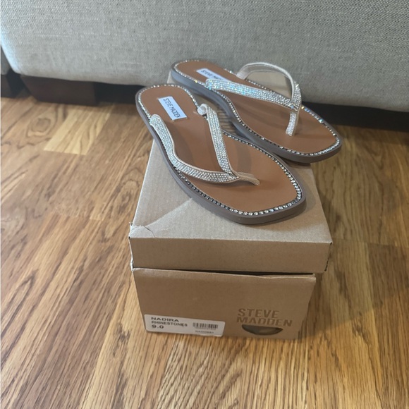 Steve Madden | Shoes | Steve Madden Silver Sandals Elegant Slingback ...